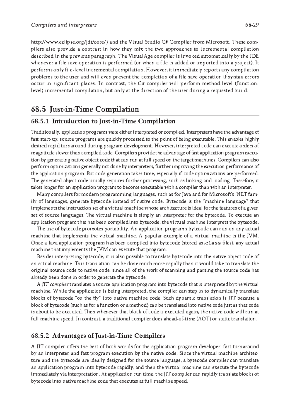 Computing Handbook Cse 48 Compilers And Interpreters 68 29 Eclipsejdtcore And The 9858