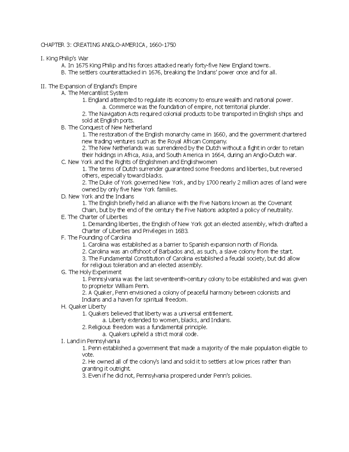Foner Ch-3Outline - 3rd chapter outline - Give Me Liberty!: an American ...
