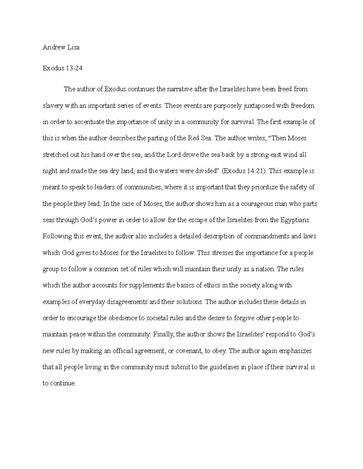Exodus Chapters 13 24 Andrew Lisa Exodus 13 The Author Of Exodus