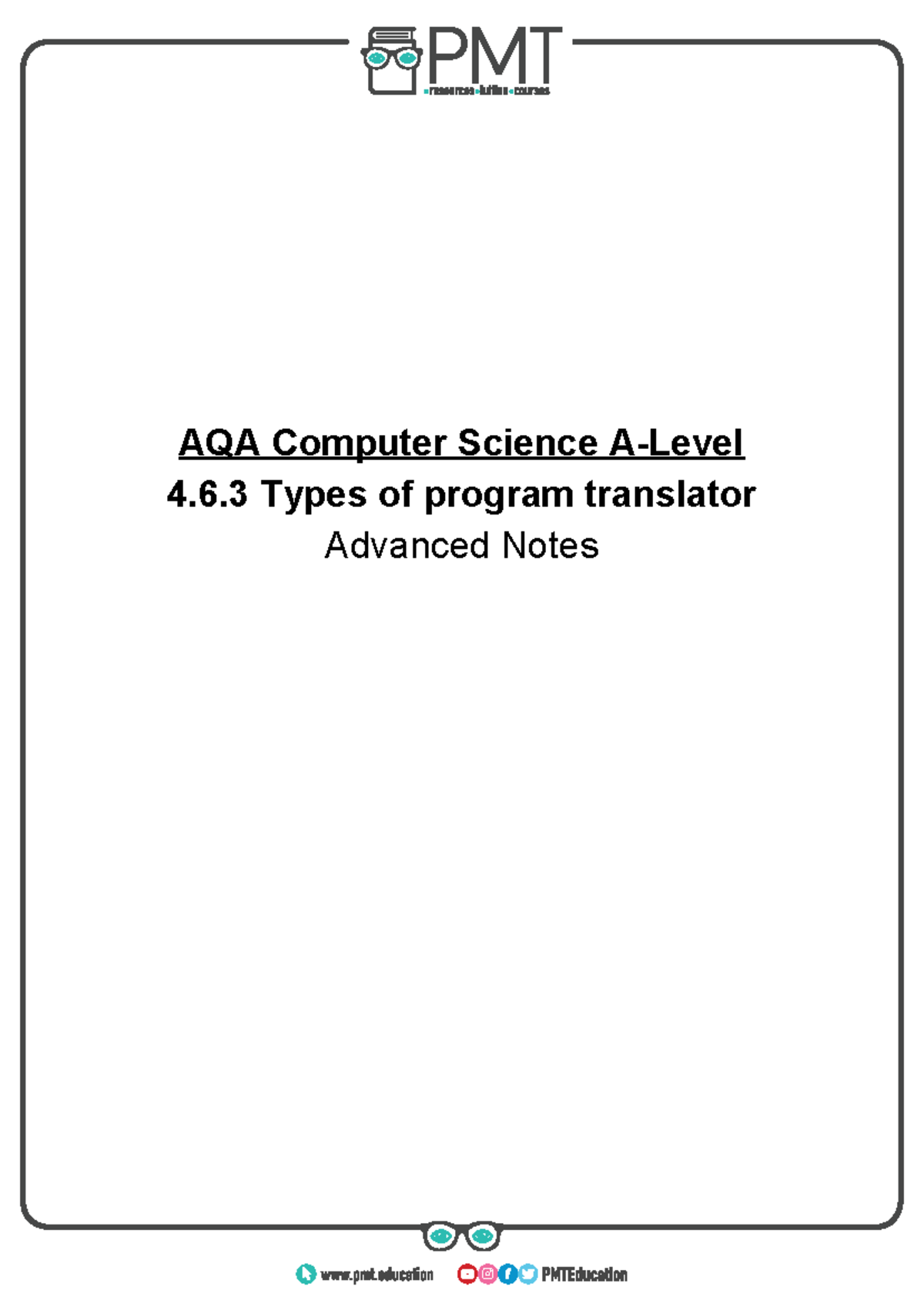 6.3. Types of Program Translator - AQA Computer Science A-Level 4.6 ...