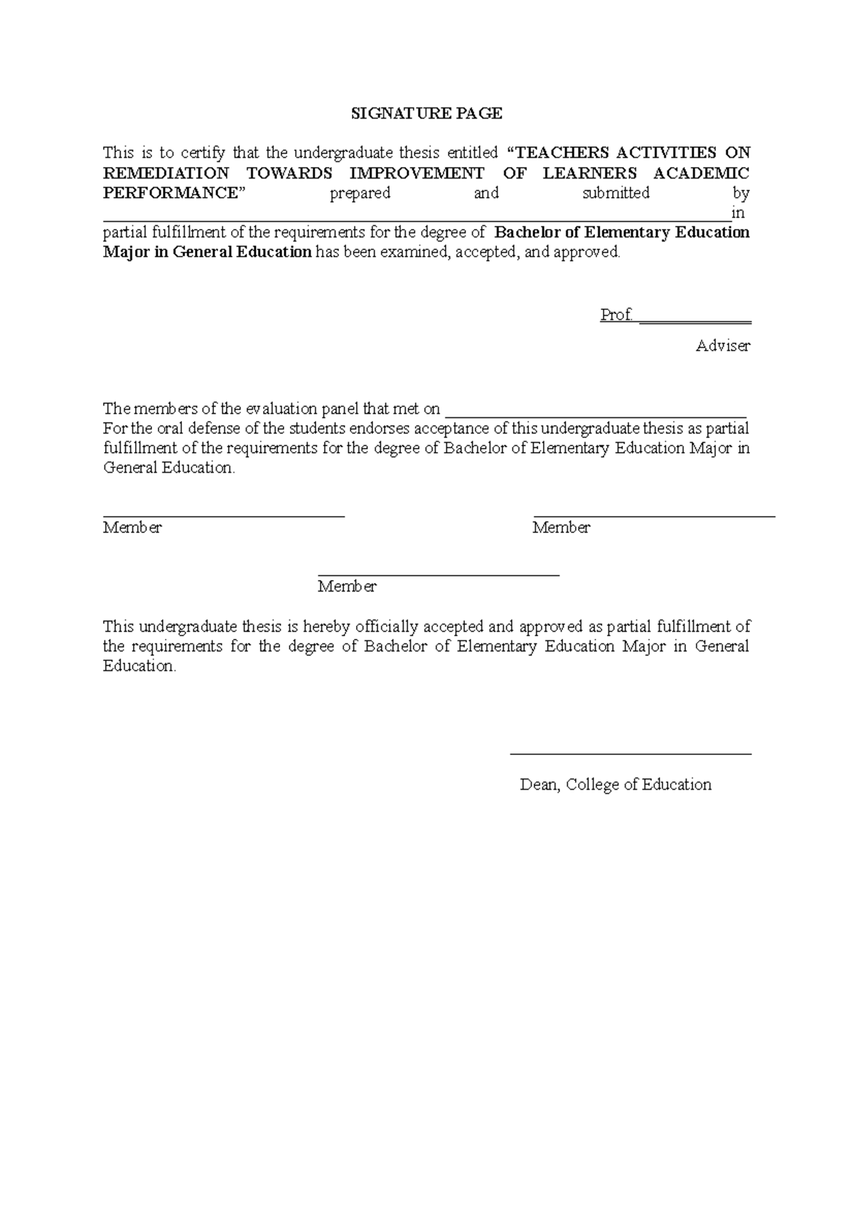 Signature PAGE - for thesis - SIGNATURE PAGE This is to certify that ...