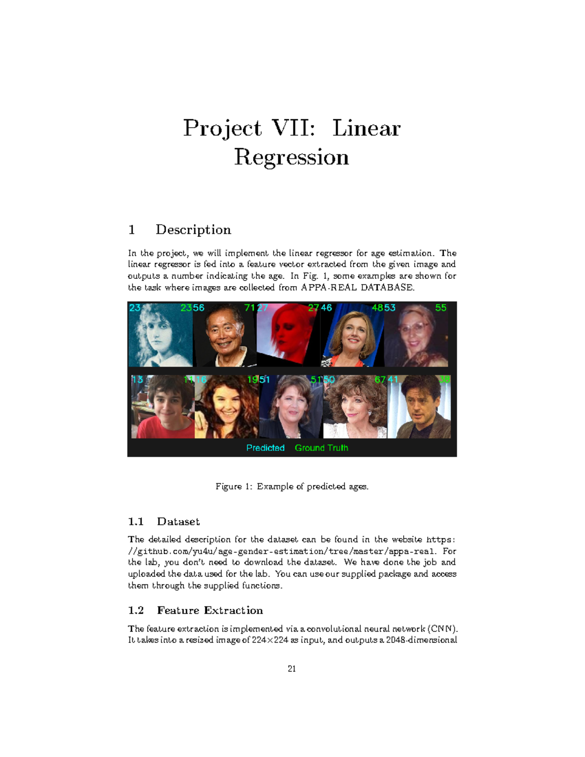 Project 7 Linear Regression - Project VII: Linear Regression 1 Description In the project, we ...