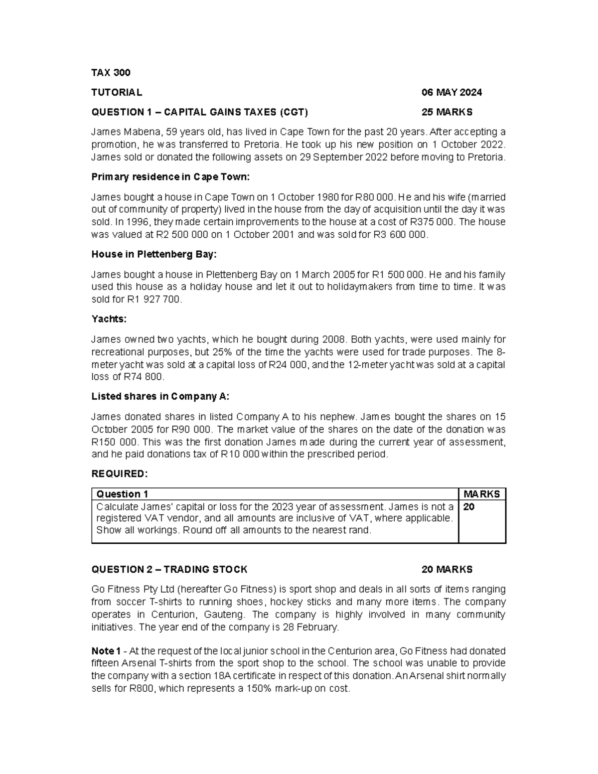 TAX300 Tutorial Question 6 May 2024 - TAX 300 TUTORIAL 06 MAY 2024 ...