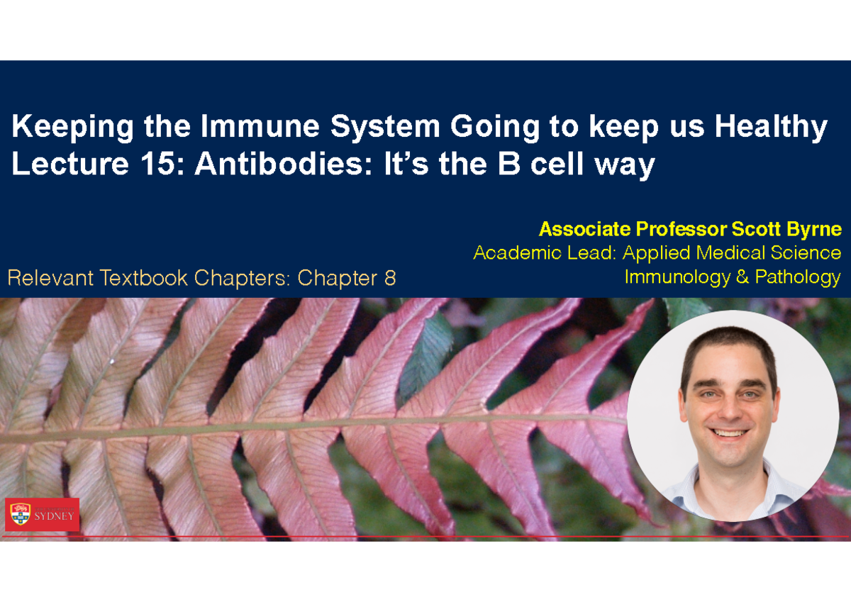 INIM5111 2019 Antibodies it's the B cells way Handout - Keeping the ...