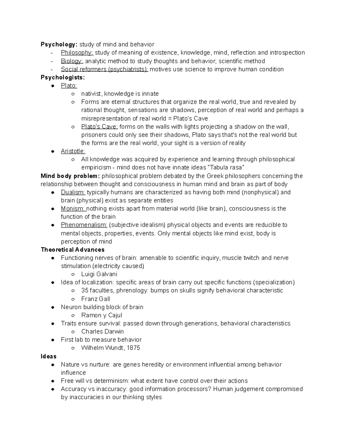 Psych 1010 Lecture 9 3 - Psychology: study of mind and behavior ...