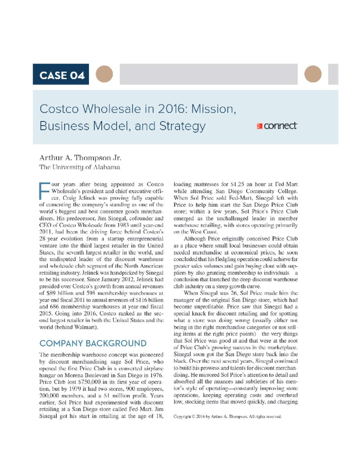 Costco -. Costco Wholesale in 2016: Mission, Business Model, and ...