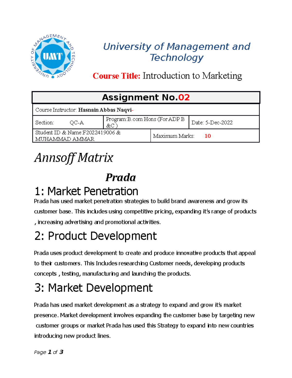 Annsoff - Ghhh hgdd jhgvg hg - University of Management and Technology ...