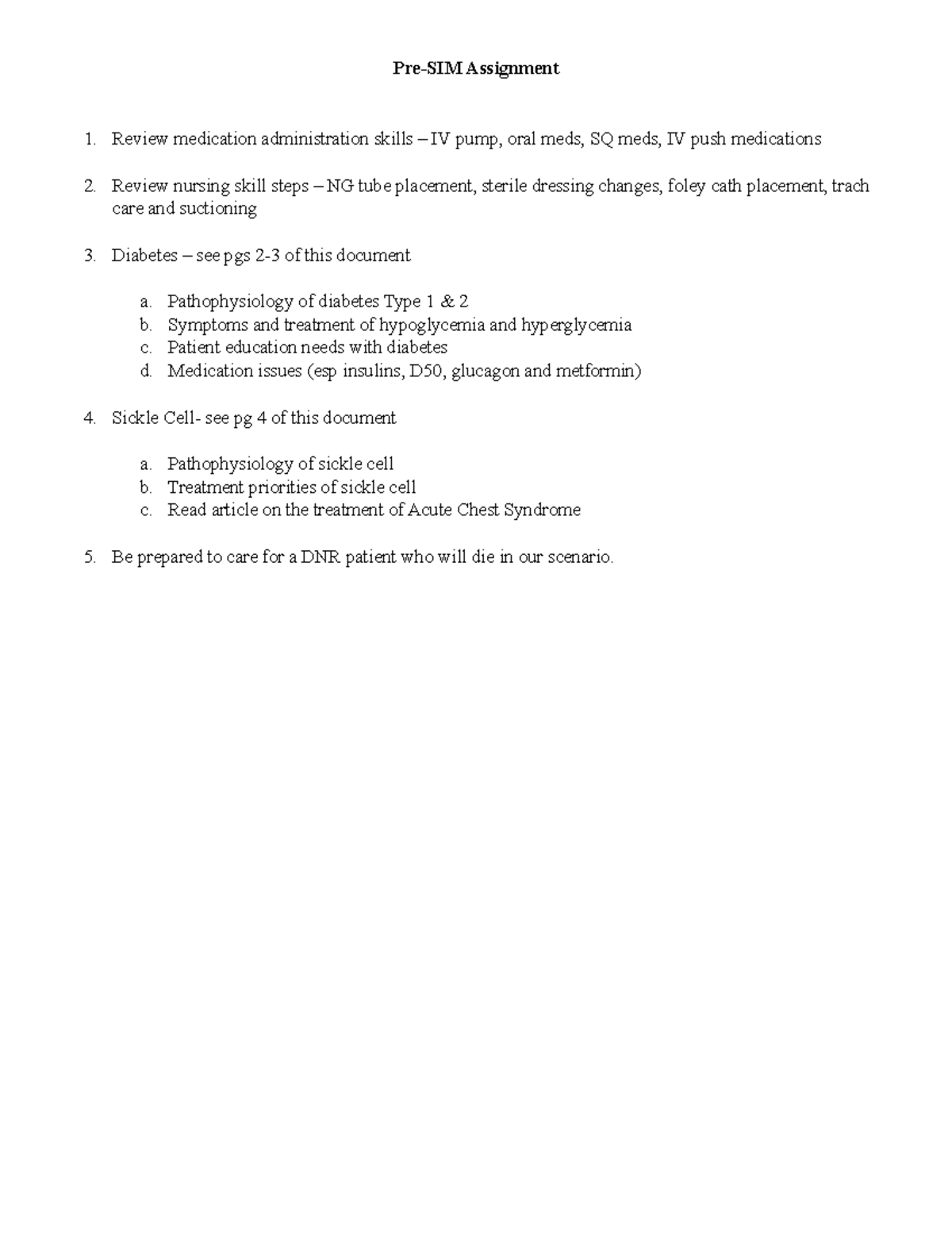 NRSG 111 Pre SIM assignment S20 - Pre-SIM Assignment Review medication ...