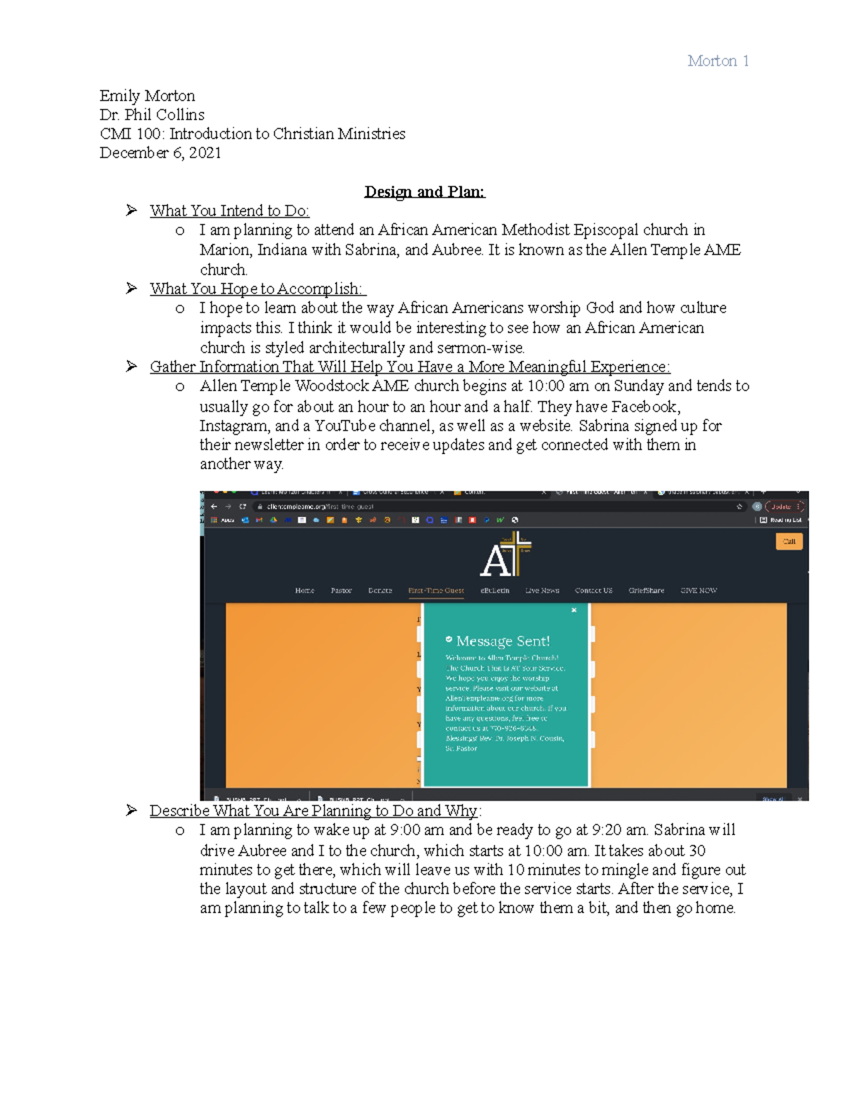 Emily Morton - Cross Cultural Design and Plan - Morton 1 Emily Morton ...