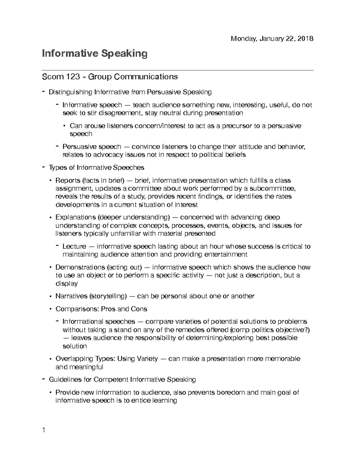 informative speaking - Informative Speaking Scom 123 - Group ...