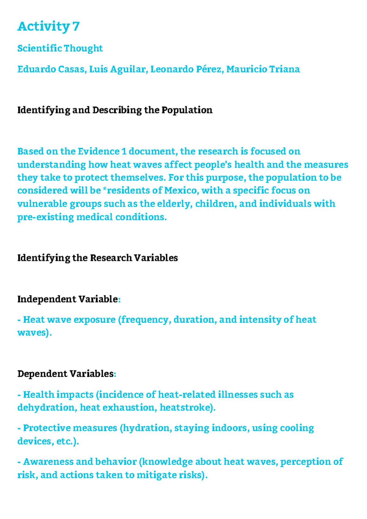 Activity 7 Scientific Thought - Activity 7 Scientific Thought Eduardo ...