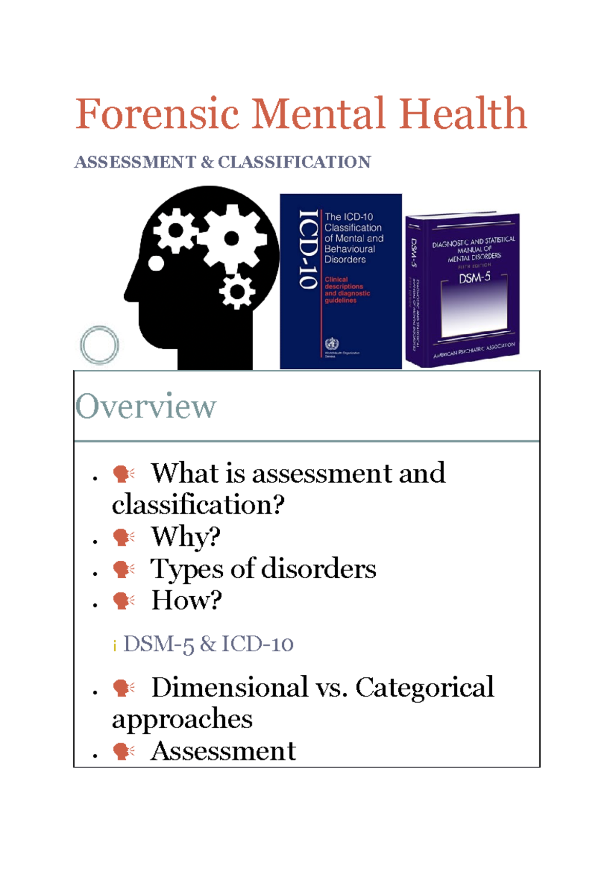 Forensic Mental Health - Forensic Mental Health ASSESSMENT ...