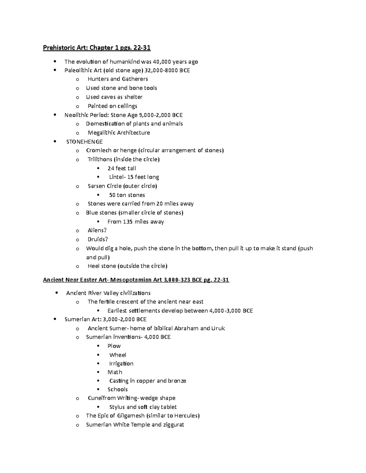 Western Art Section 1 - Notes for exam 1 - Prehistoric Art: Chapter 1 ...
