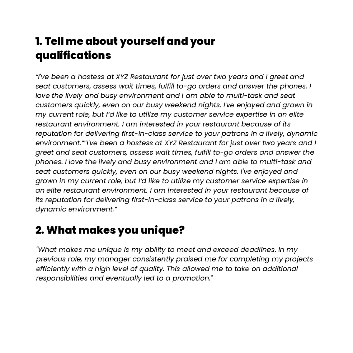 3 Most Common Interview Questions - 1. Tell me about yourself and your ...