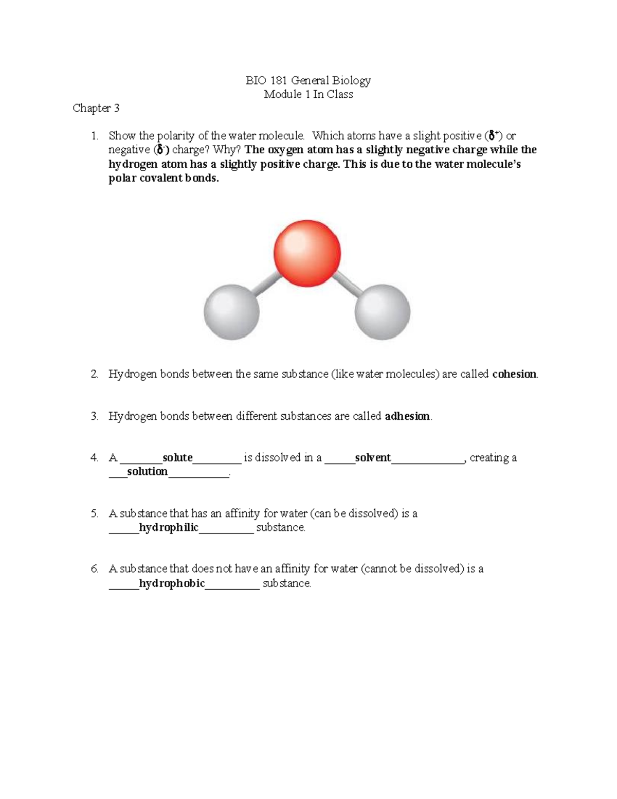 BIO-181 - Chapter 3 Assignment - Maya Krause - BIO 181 General Biology ...
