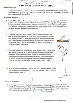 C2 Worksheet 2 - PHYS 210: Worksheet Chapter 2 Worksheet 2 Motion with ...