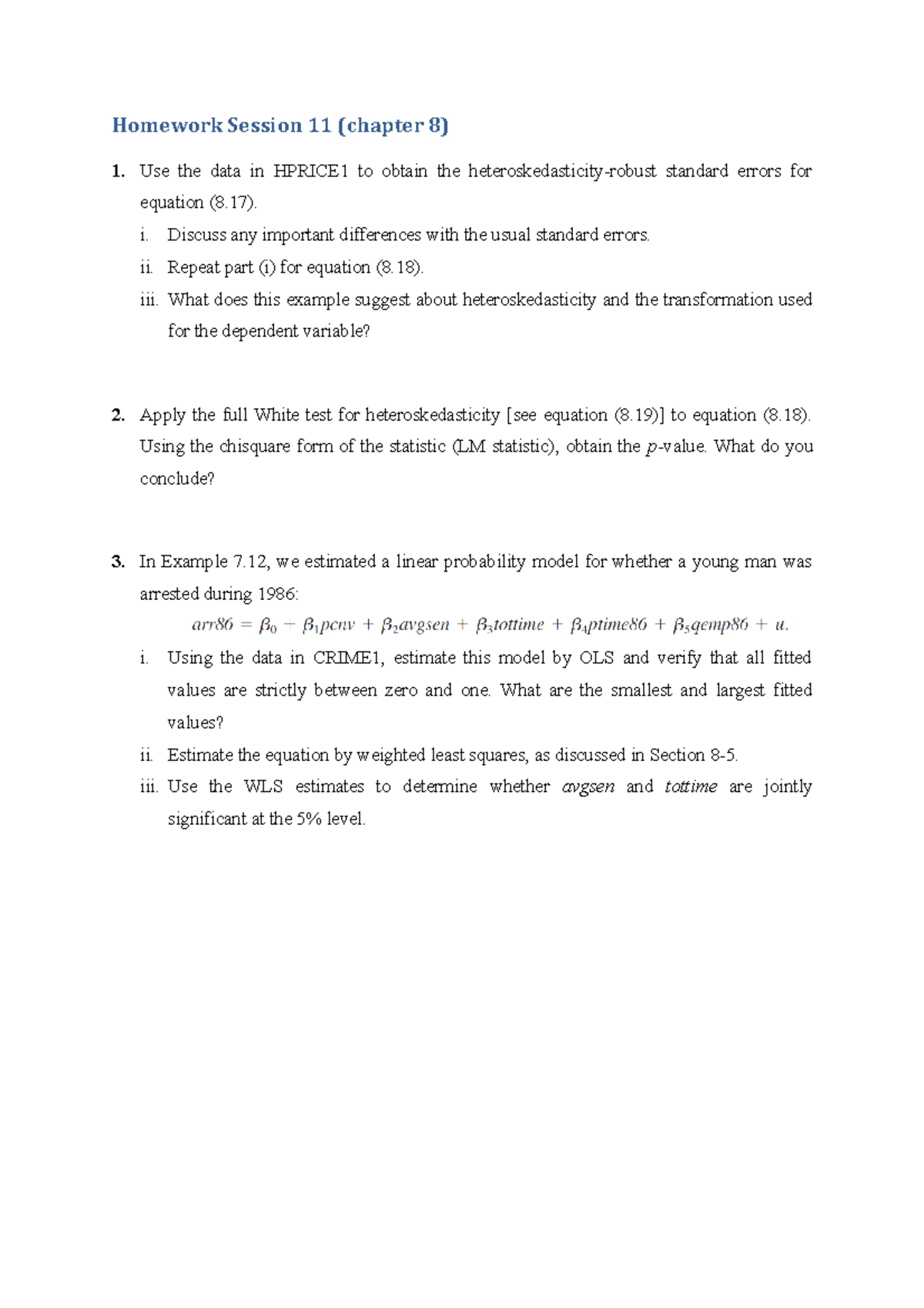 11 - Chap 8 in the text book - thầy hiếu - Homework Session 11 (chapter ...