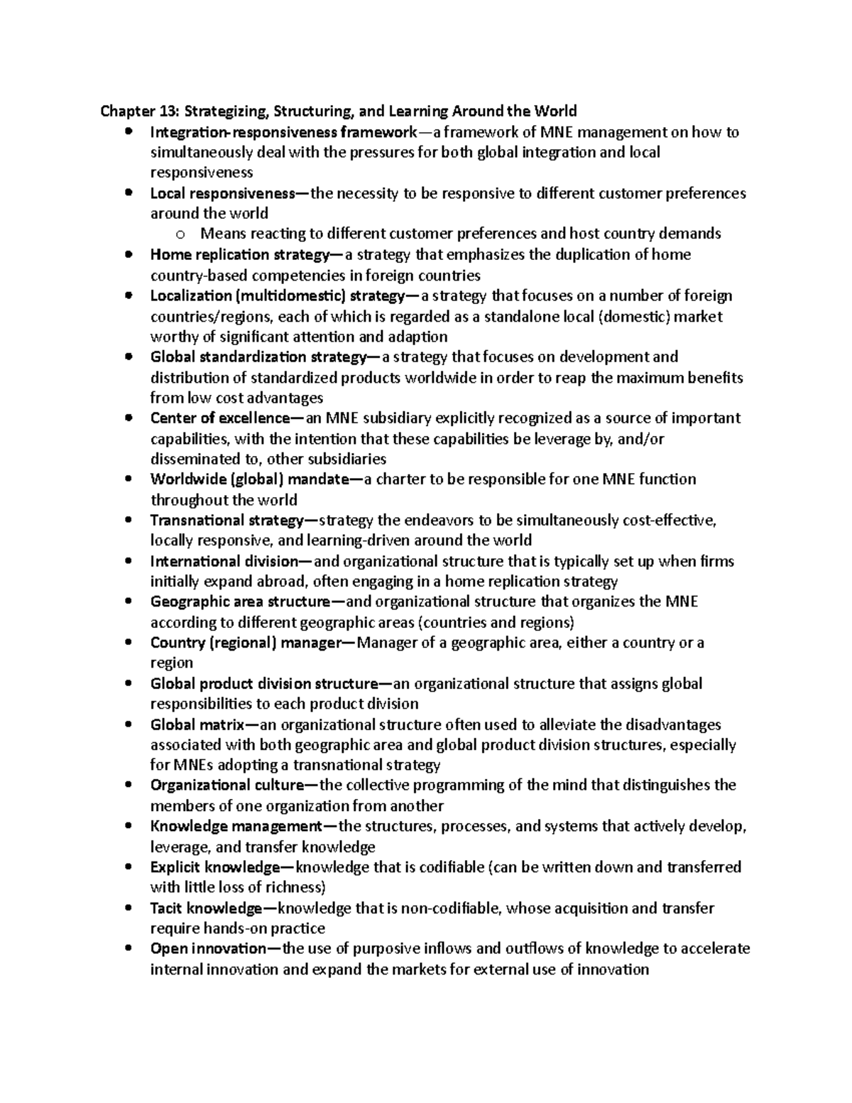Chapter 13 - Strategizing, Structuring, and Learning Around the World ...
