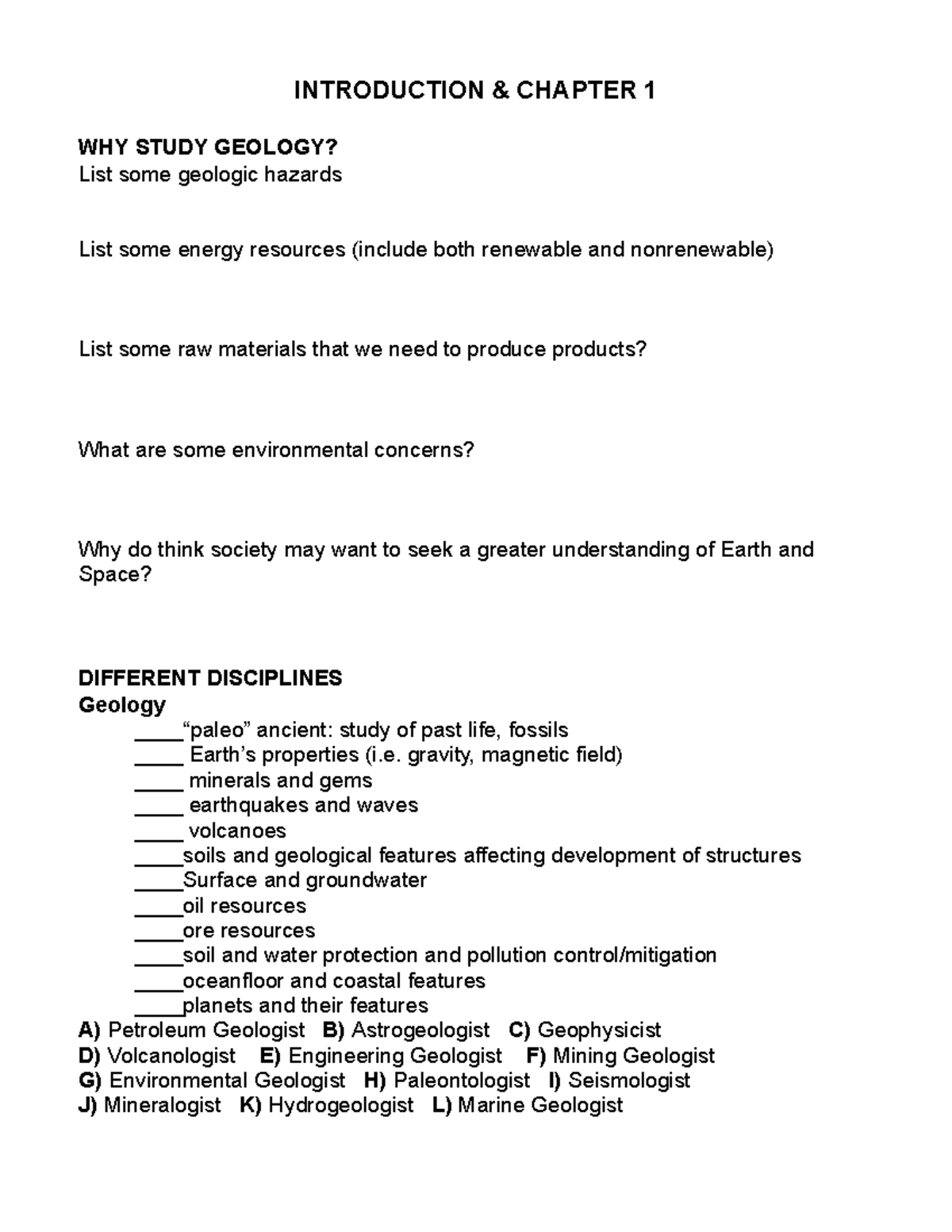 Week 1 Introduction Fill-in F20OL - INTRODUCTION & CHAPTER 1 WHY STUDY ...
