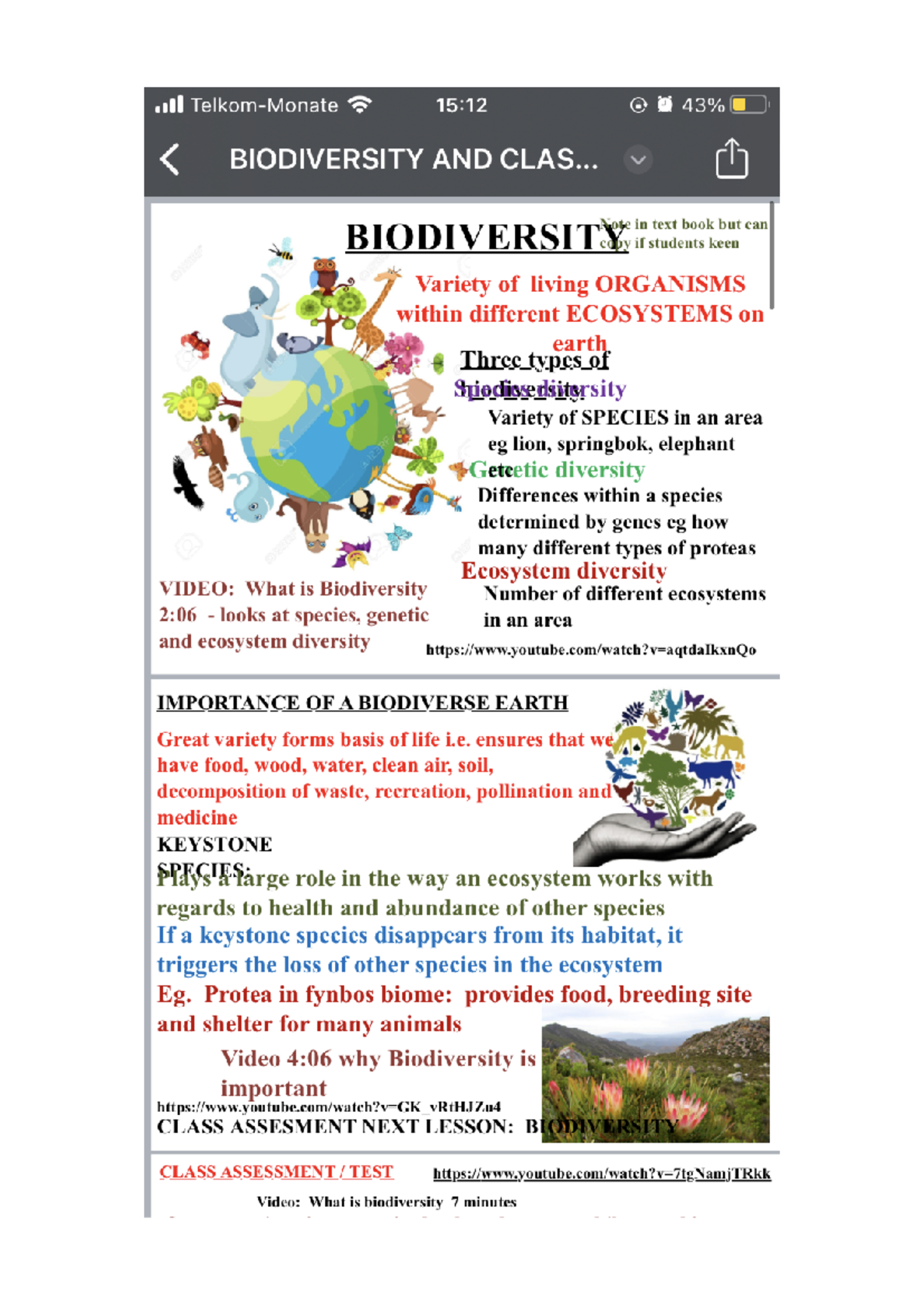 Biodiversity grade 11 - Studocu