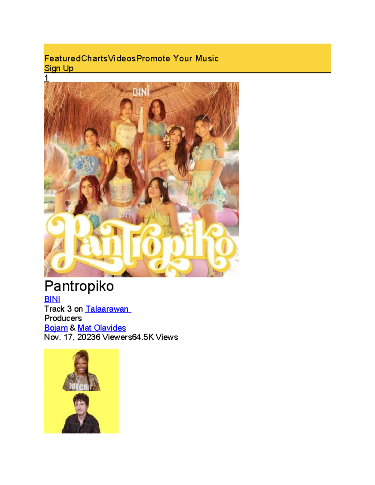 bini bini bini ok go - FeaturedChartsVideosPromote Your Music Sign Up 1 ...