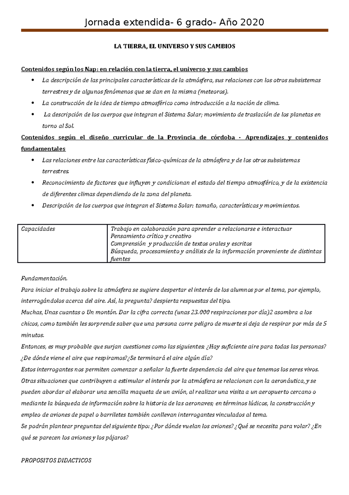 Unidad atmosfera - PRIMARIA - LA TIERRA, EL UNIVERSO Y SUS CAMBIOS ...