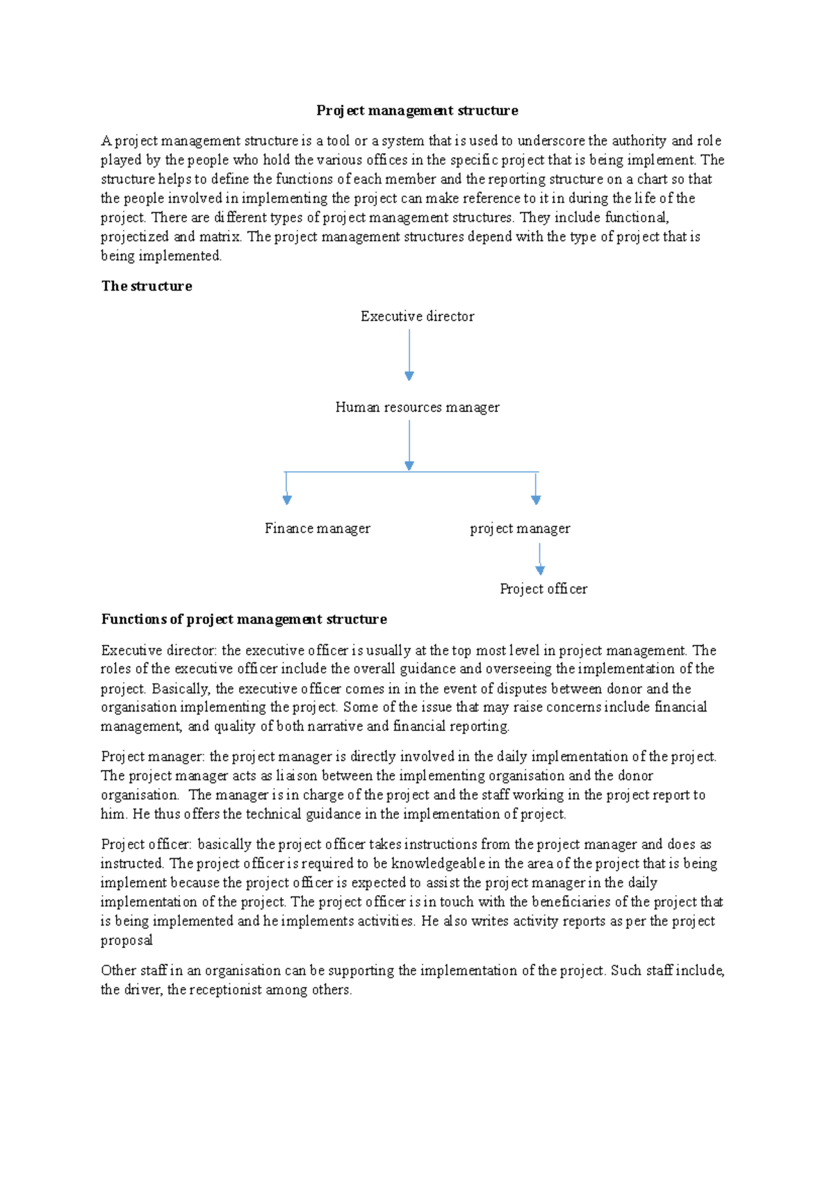 Project managementstructure - Project management structure A project management structure is a ...