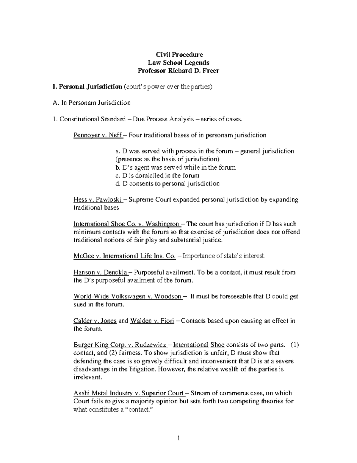 Freer Legends 4th ed - audio outline - Civil Procedure Law School ...