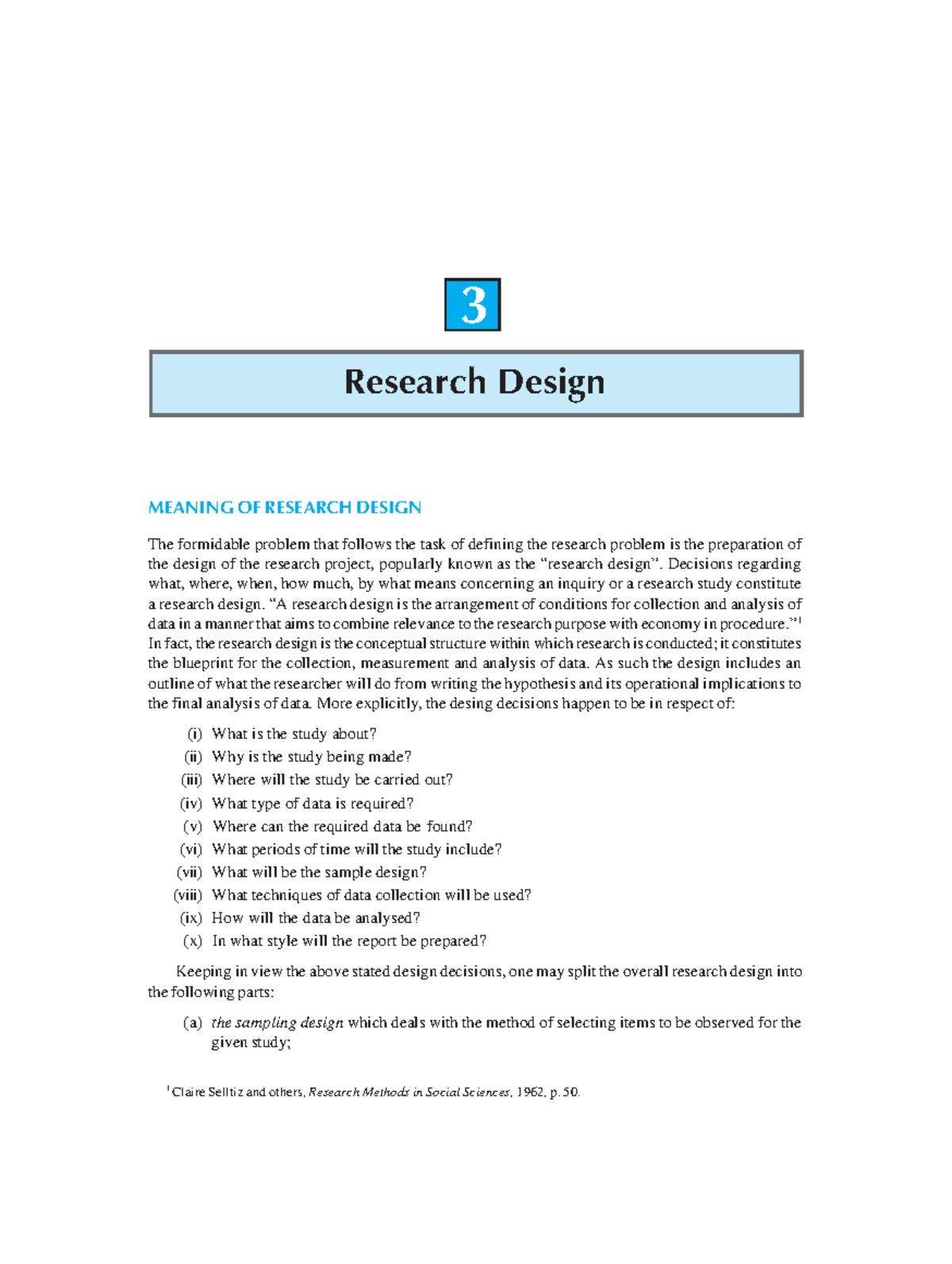 QRM M3&4 text merge - Research Design 3 1 3 Research Design MEANING OF ...