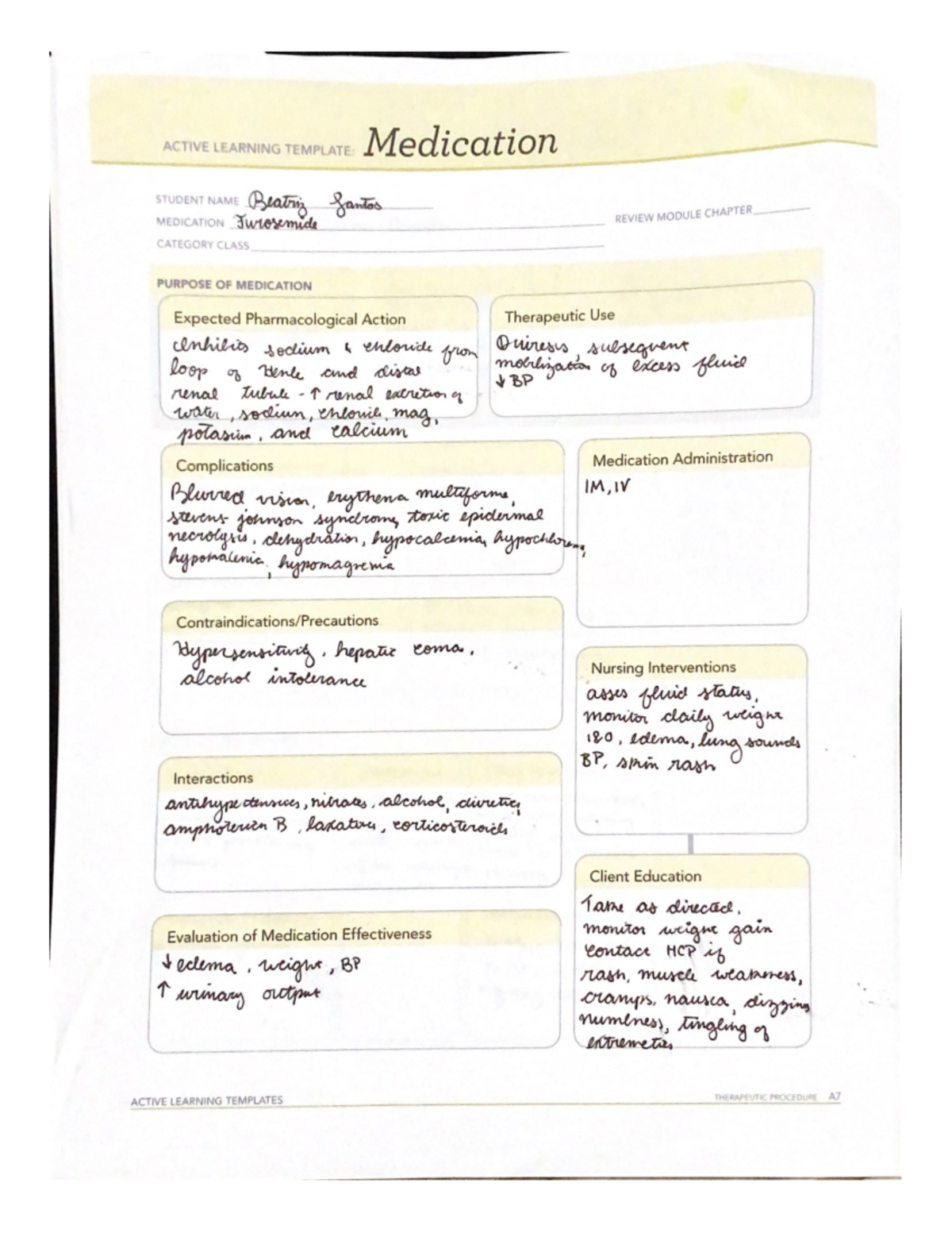Active Learning Template: Medication - NURS 350 - Studocu
