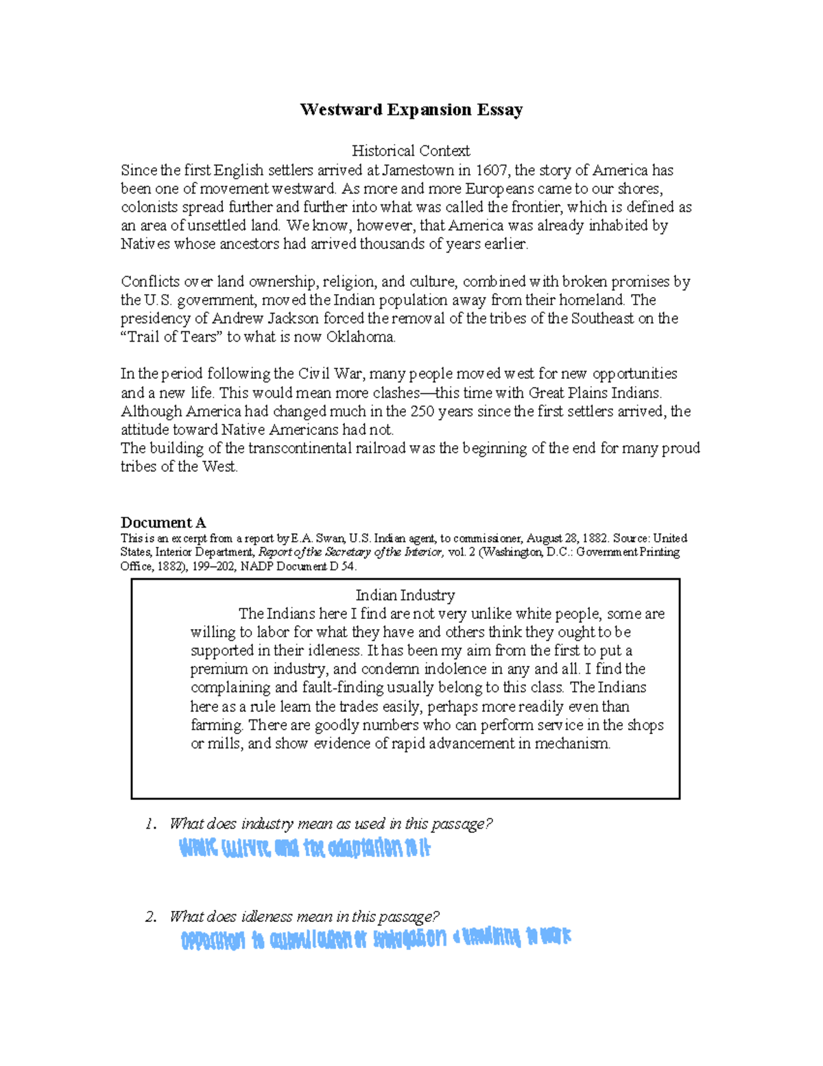 Westward-Expansion-Mini - Westward Expansion Essay Historical Context ...