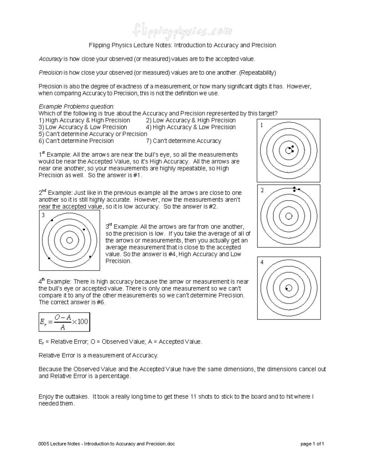 Precision and accuracy - 0005 Lecture Notes - Introduction to Accuracy ...