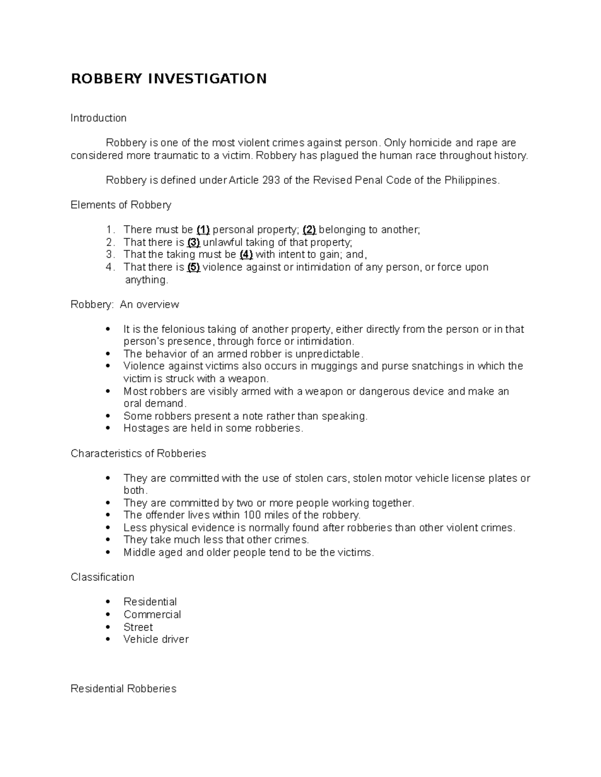 SCI-Robbery - Easy access to my files - ROBBERY INVESTIGATION ...