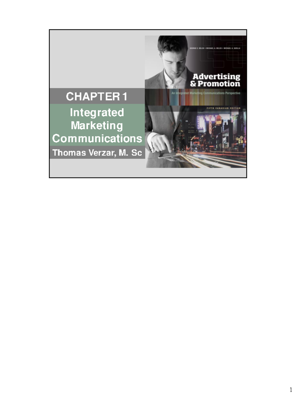 Cours 1 advertising - CHAPTER 1 Integrated Marketing Communications ...