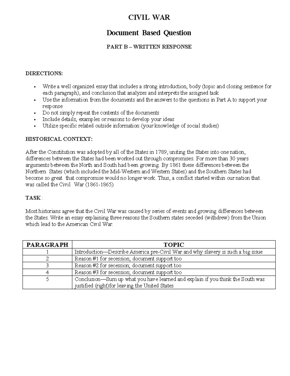 Civil War DBQ-1 - i just need this for free - CIVIL WAR Document Based ...