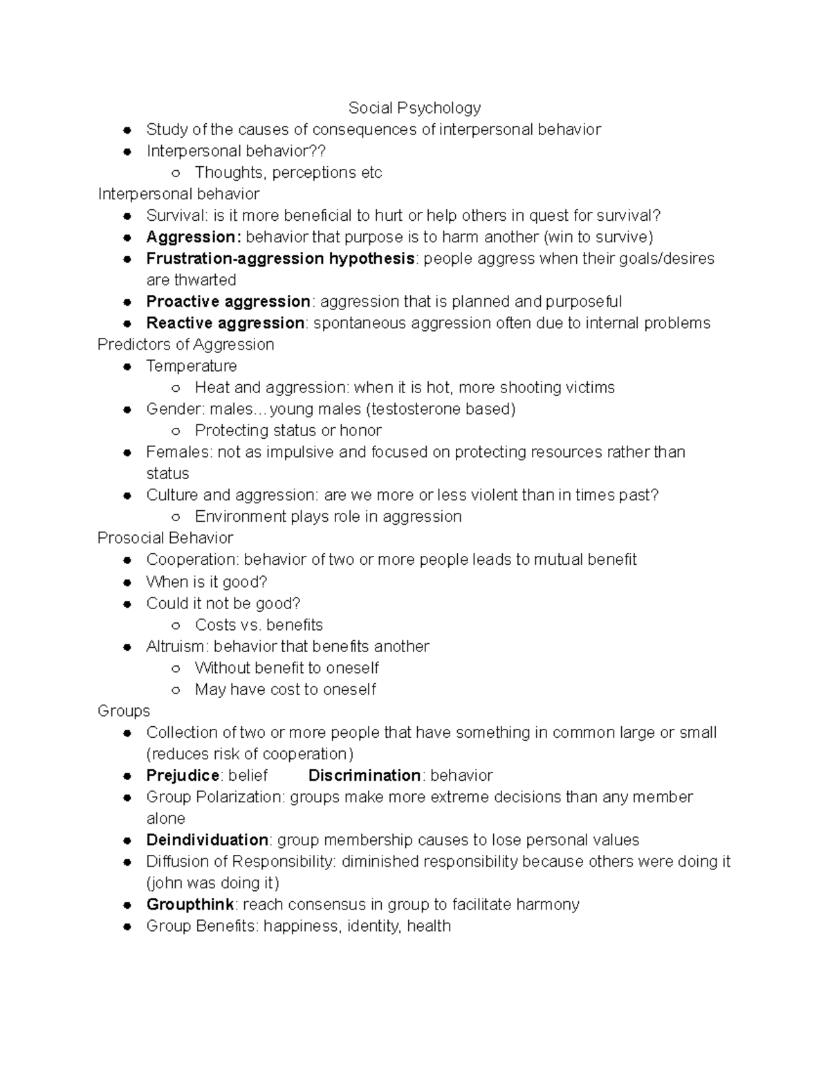 Psych Ch 13-Social Psychology - Social Psychology Study of the causes ...