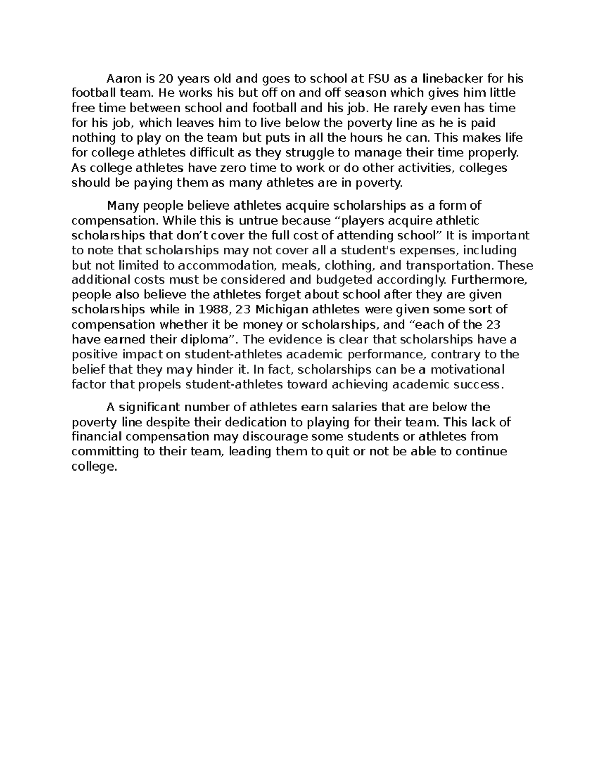 Document 4 - FLVS - Aaron is 20 years old and goes to school at FSU as ...