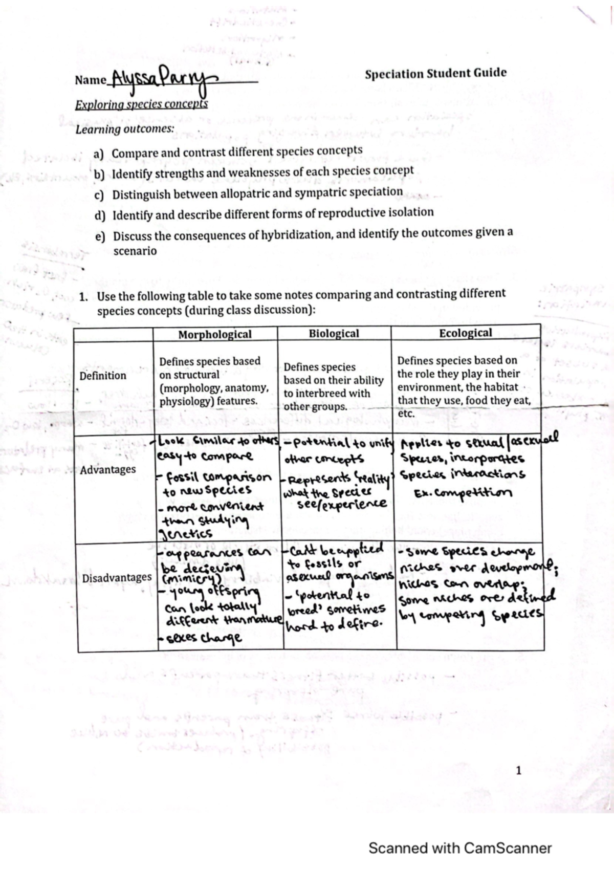 Speciation - BIOL 113 - Studocu