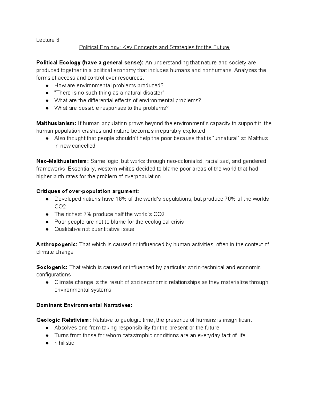 Political Ecology - Analyzes the forms of access and control over ...