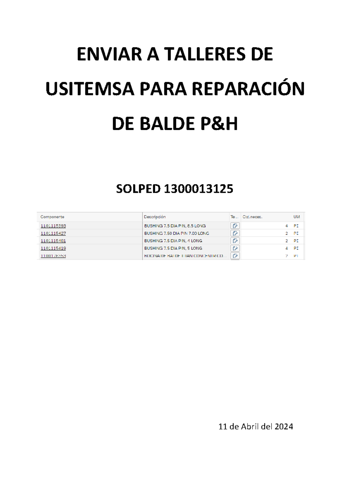 Solped 1300013125 - Matemática General - ENVIAR A TALLERES DE USITEMSA ...