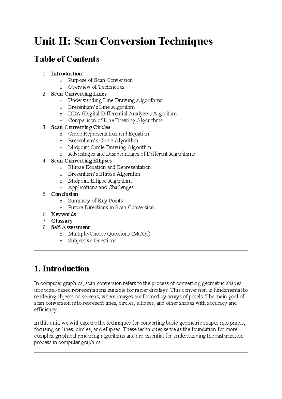 Review Paper -CG UNIT2 - SUFFICIENT NOTES - Unit II: Scan Conversion ...