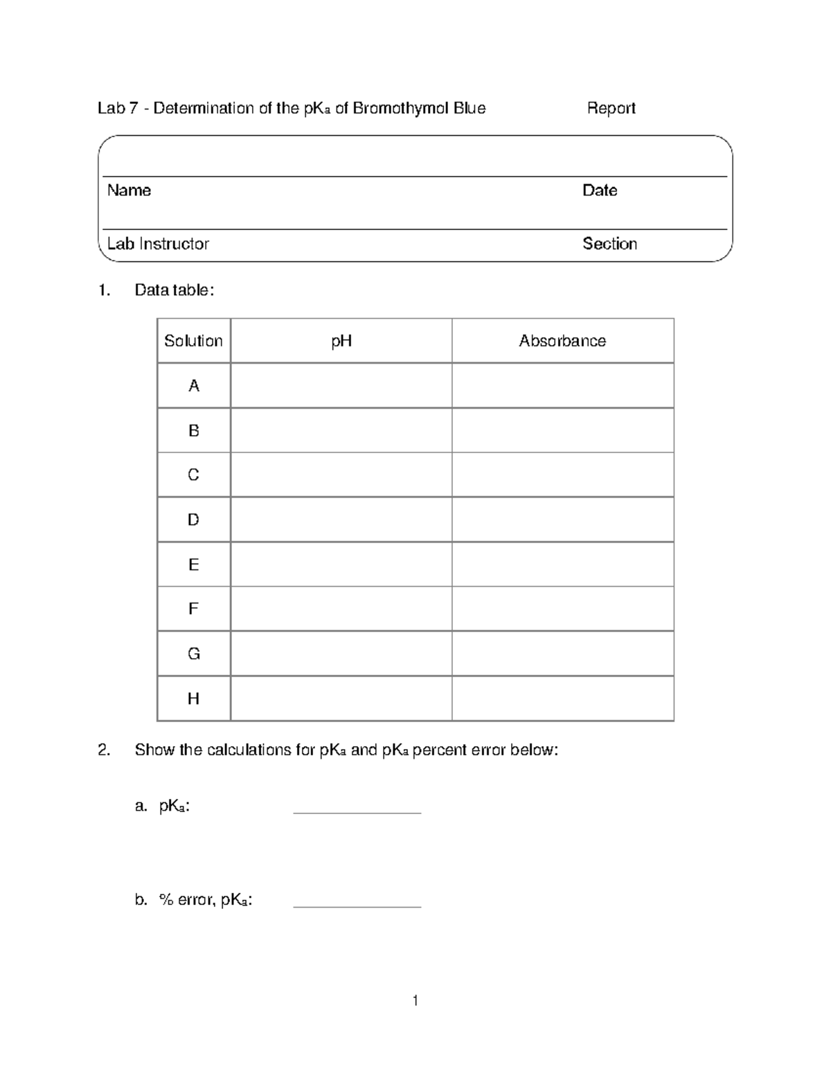 Chem 106L Lab 7 Report - CHEM A106L - UAA - Studocu