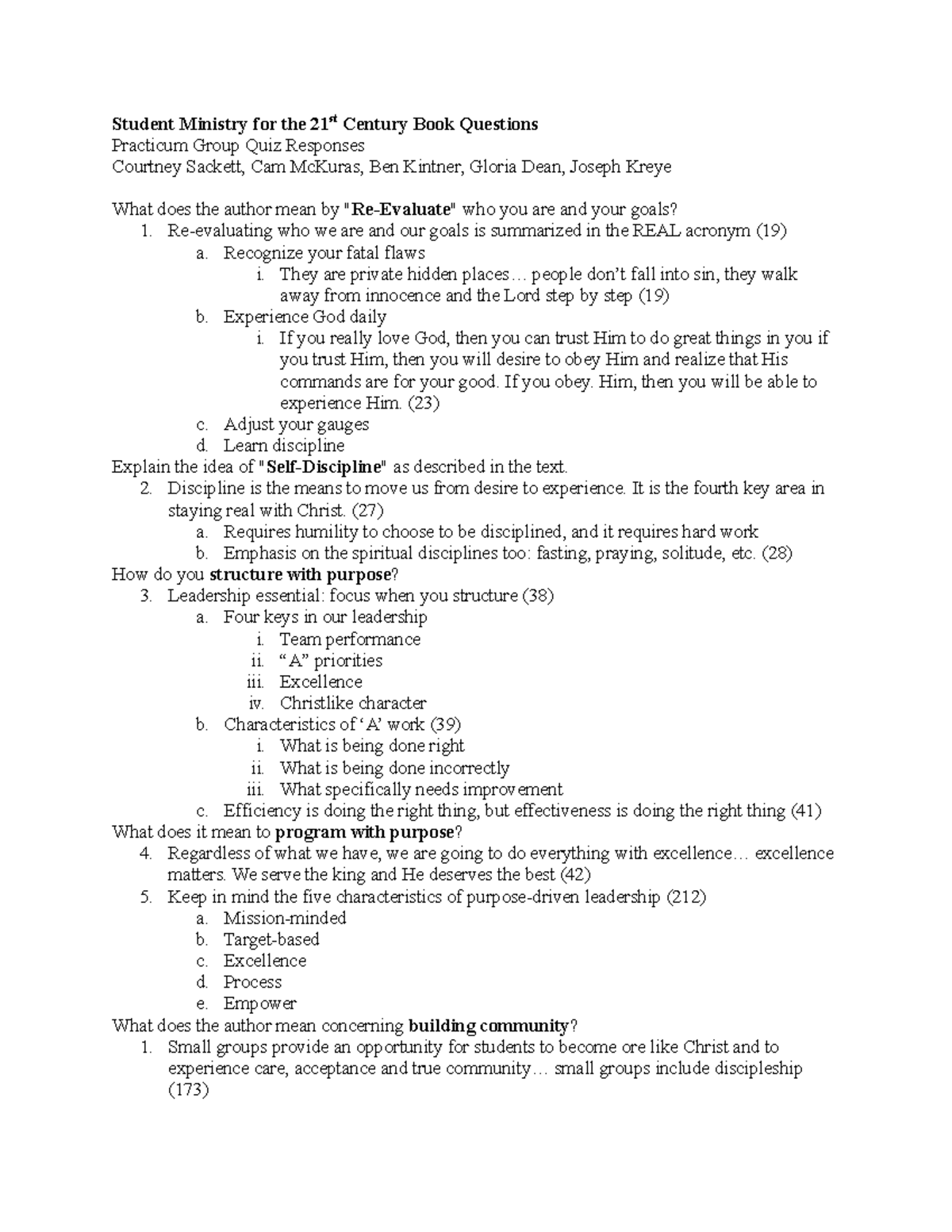 Student Ministry for the 21st Century Book Questions - Re-evaluating ...