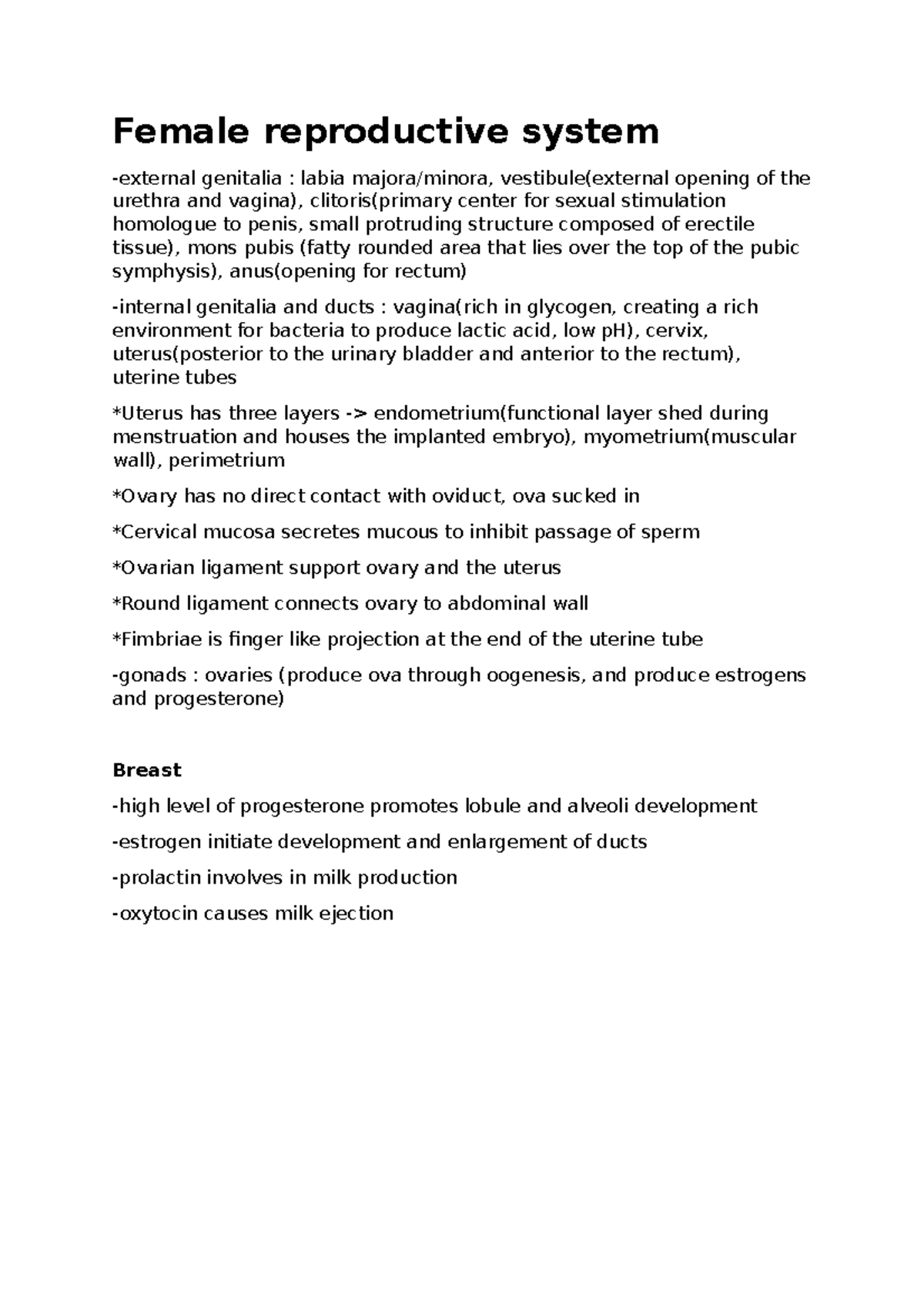 Female reproductive system - Female reproductive system -external ...