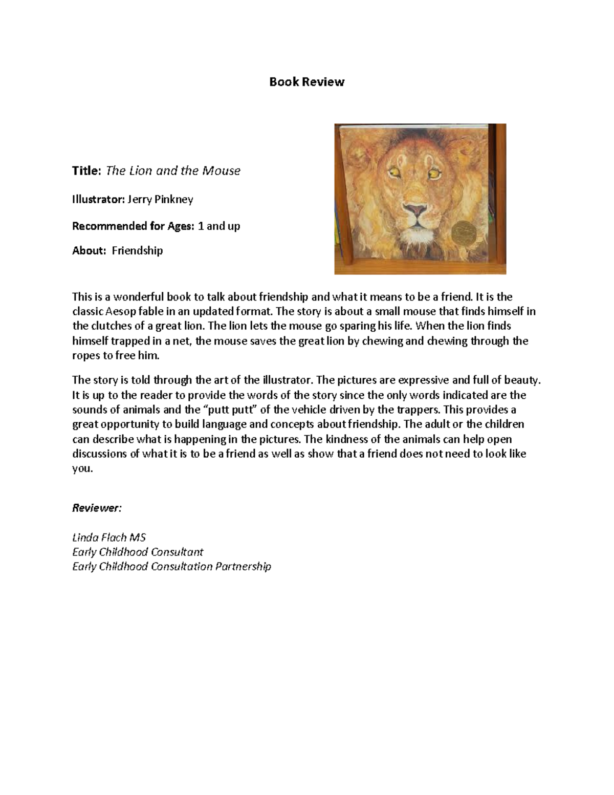 5 Book Review The Lion and the Mouse - Book Review Title: The Lion and ...