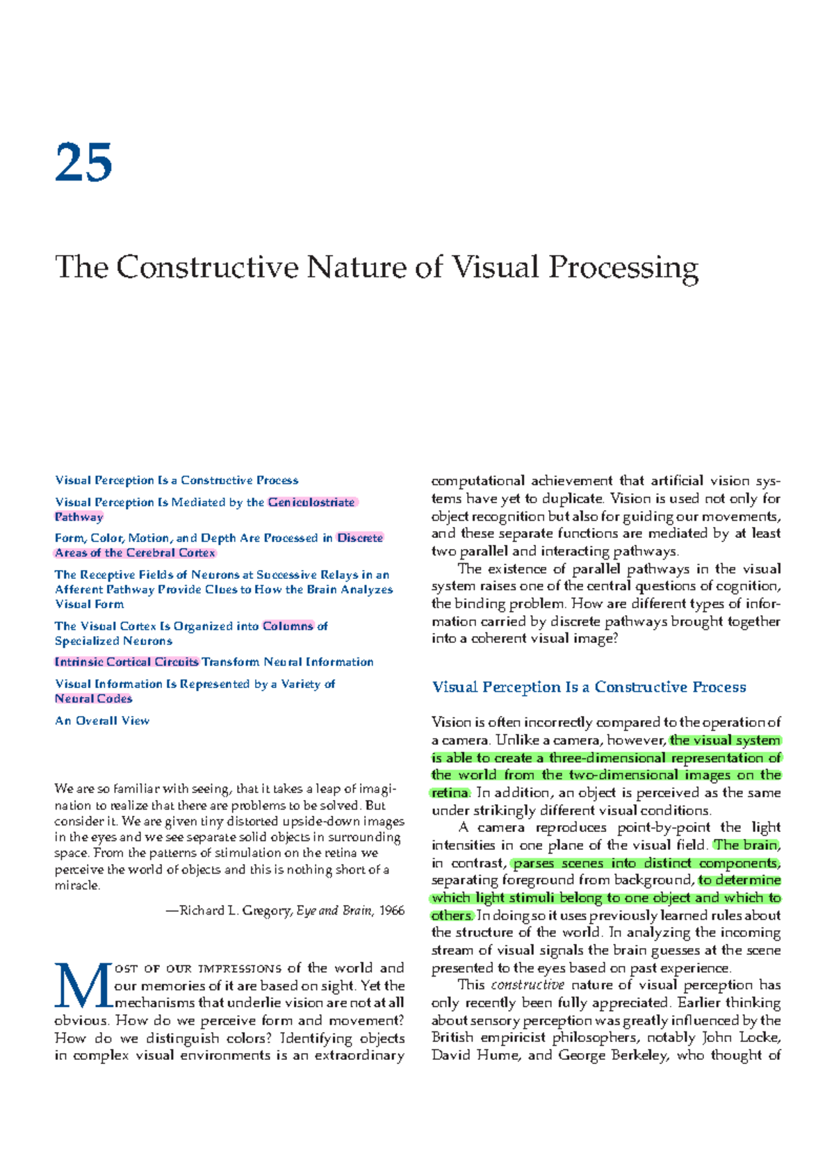 Principles of Neural Science 5th - 25 The Constructive Nature of Visual Processing ...