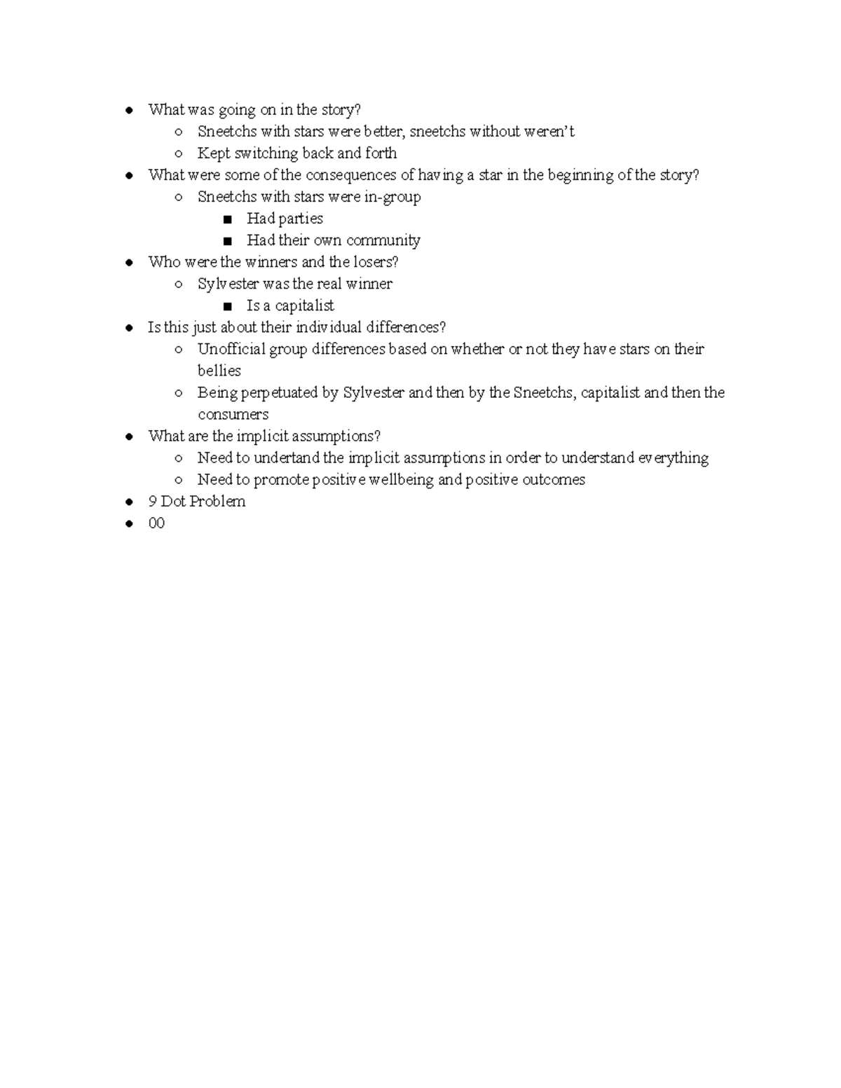 01 28 2020 - Edward Seidman - What was going on in the story? Sneetchs ...