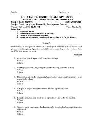 IPDC(3150005) - Integrated Personality Development Course - Studocu