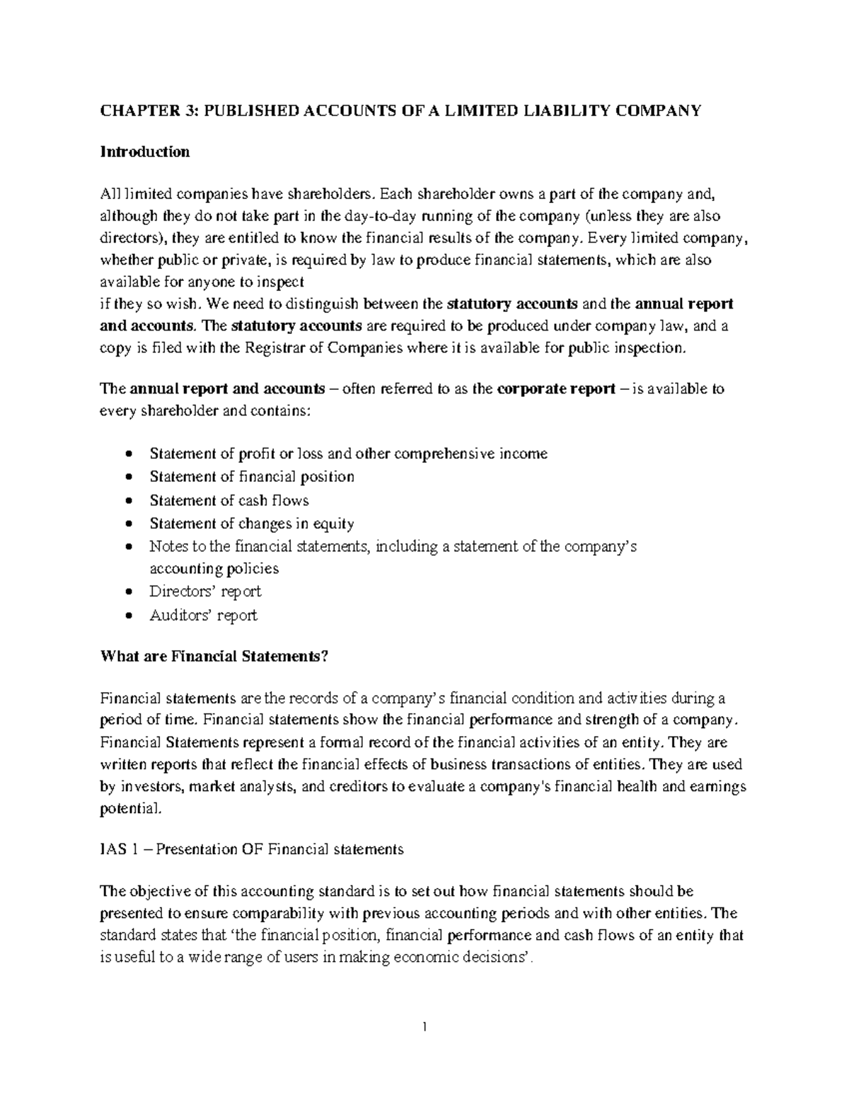 Published Accounts - Financial Reporting - CHAPTER 3: PUBLISHED ...