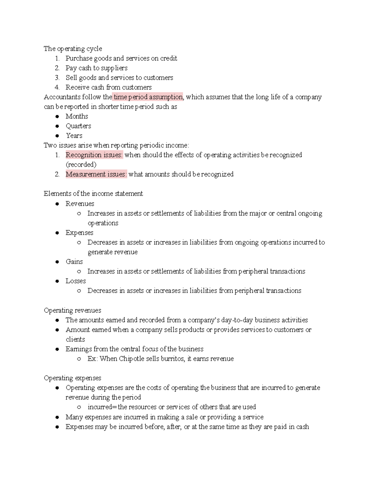 Bus 020- Lecture 5 - The operating cycle 1. Purchase goods and services ...